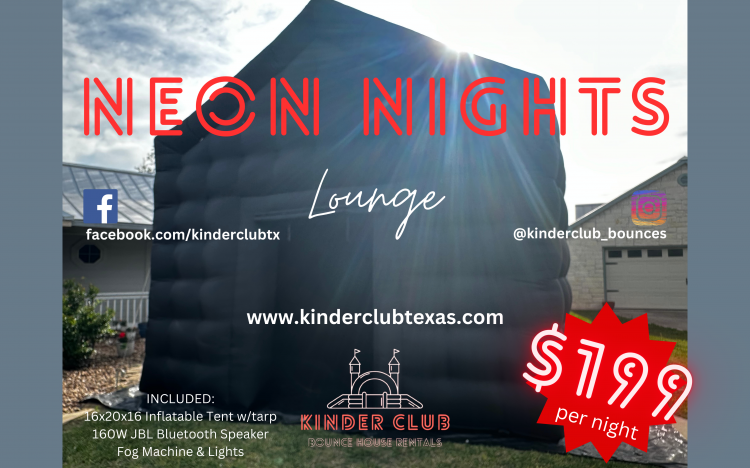 Neon Nights Inflatable Lounge - Kinder Club - Bounce House Rentals ...